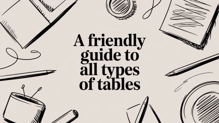 A Friendly Guide to All the Types of Tables for Your Home
